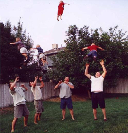 We have a clear winner in the baby-tossing contest... | 22 Words